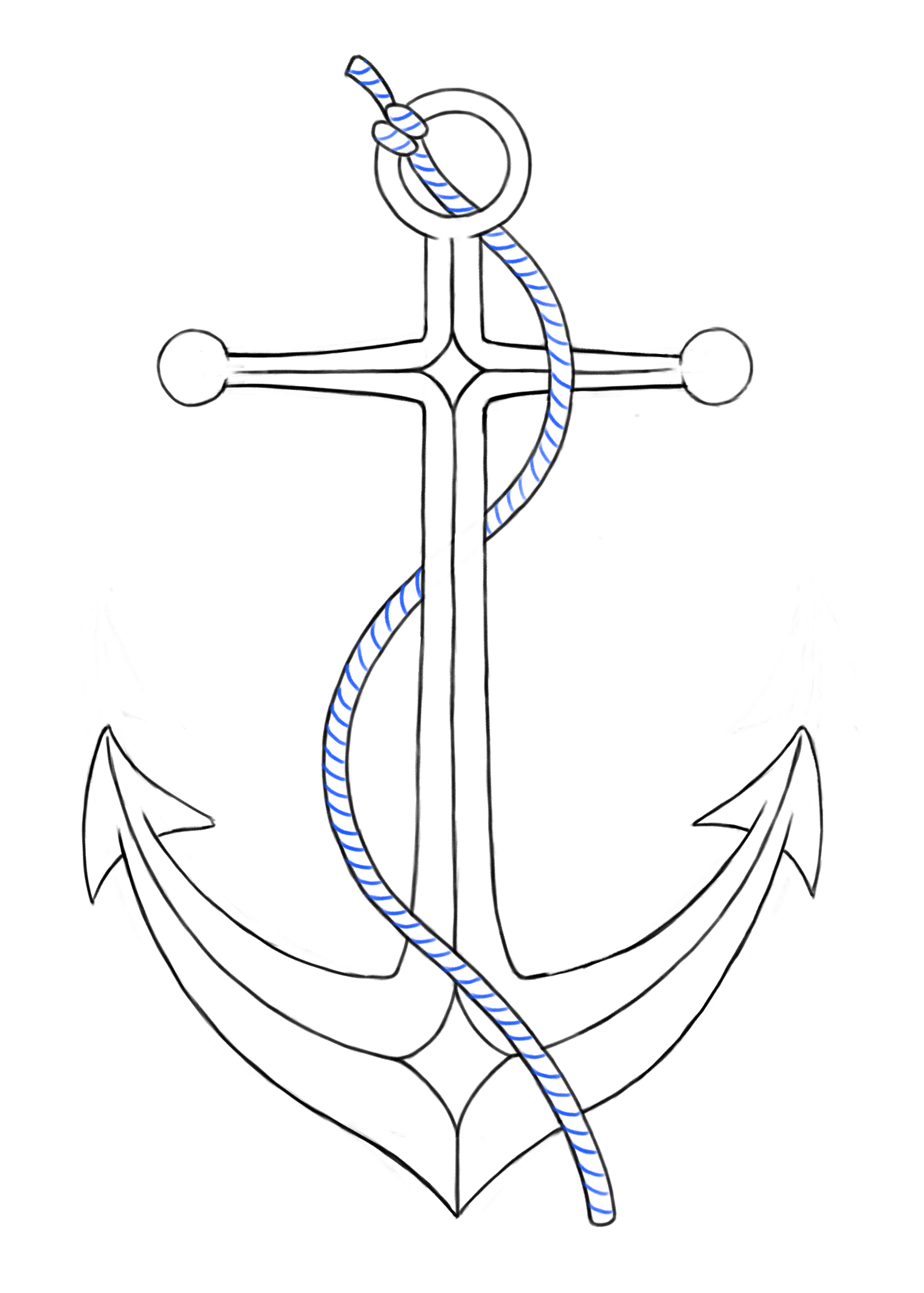 How To Draw An Anchor – Step By Step | The Drawing Journey